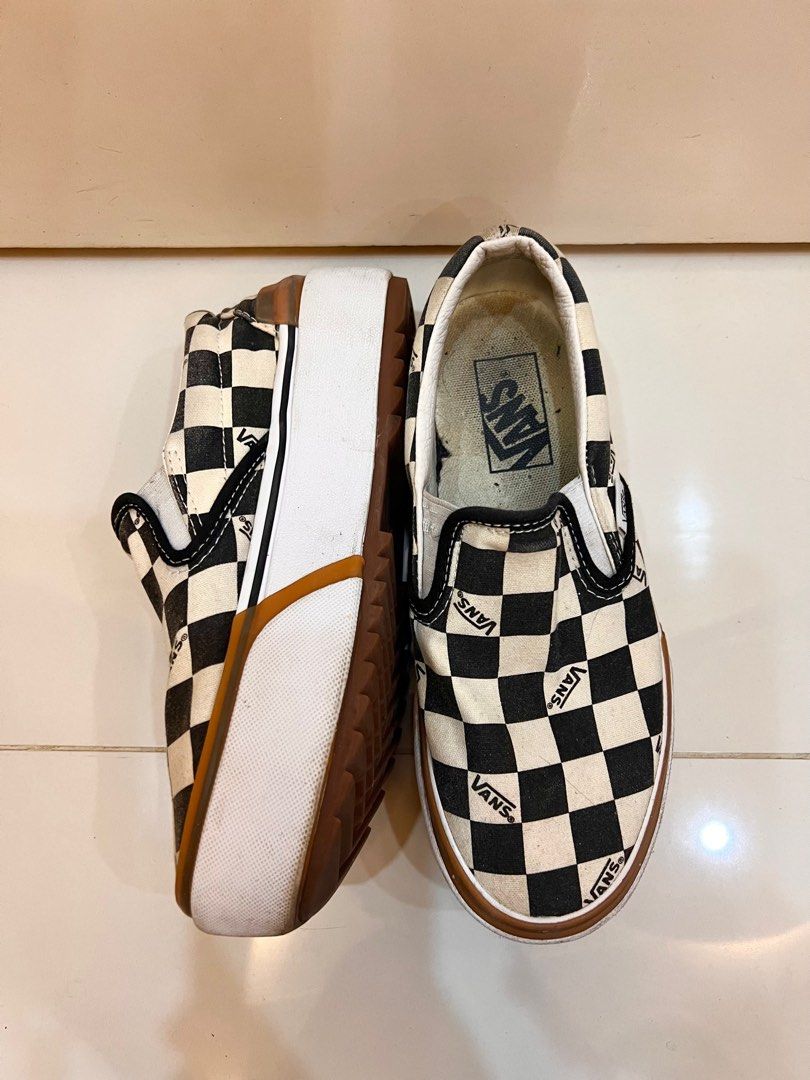 Vans Stacked Checkerboard Platform, Women's Fashion, Footwear, Sneakers ...