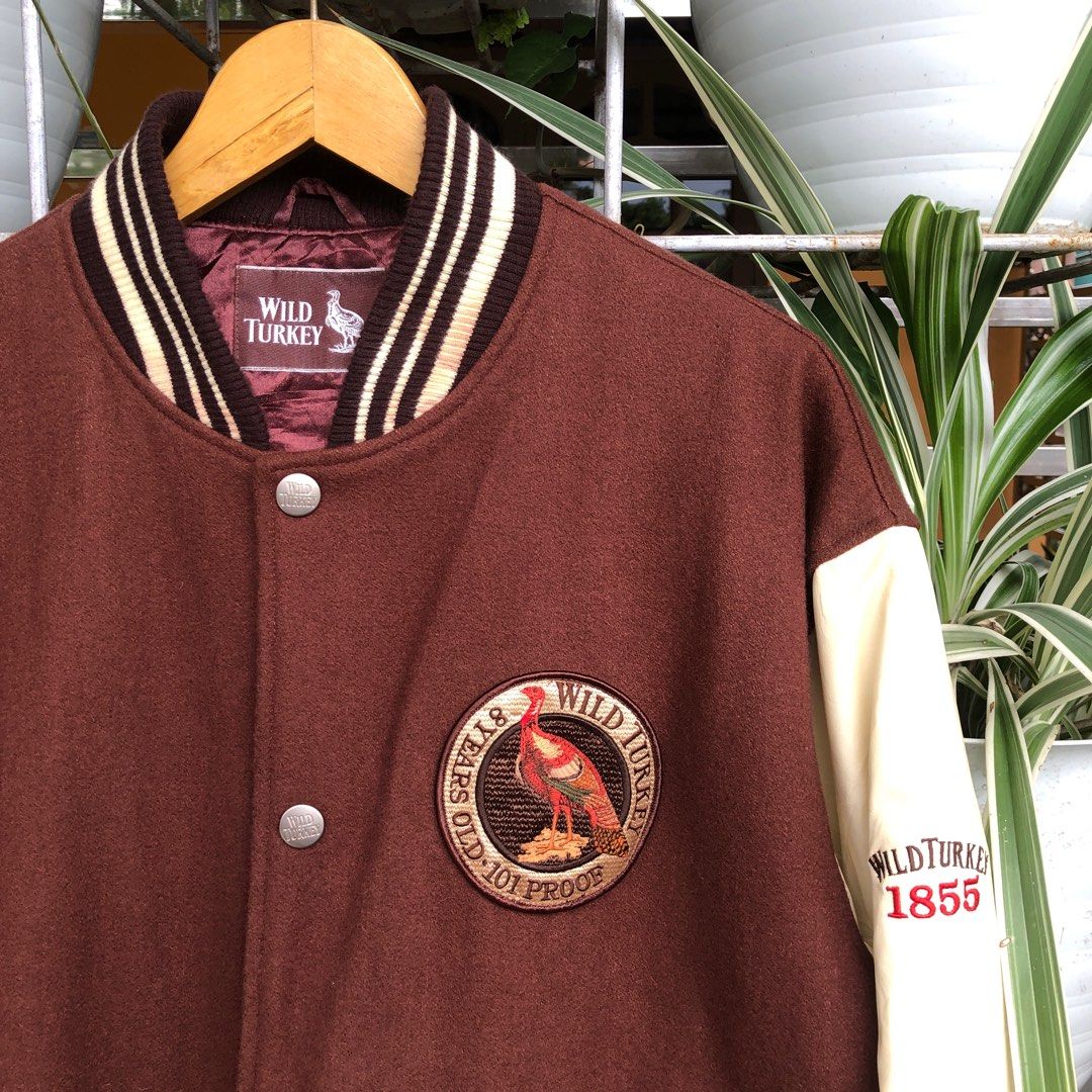 VARSITY JACKET WILD TURKET VINTAGE, Fesyen Pria, Pakaian , Baju Luaran ...