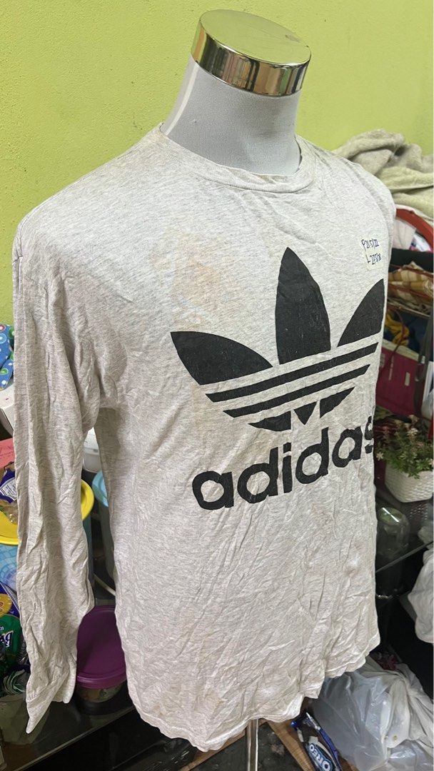 VINTAGE ADIDAS LONG SLEEVE BIG LOGO, Men's Fashion, Tops & Sets ...