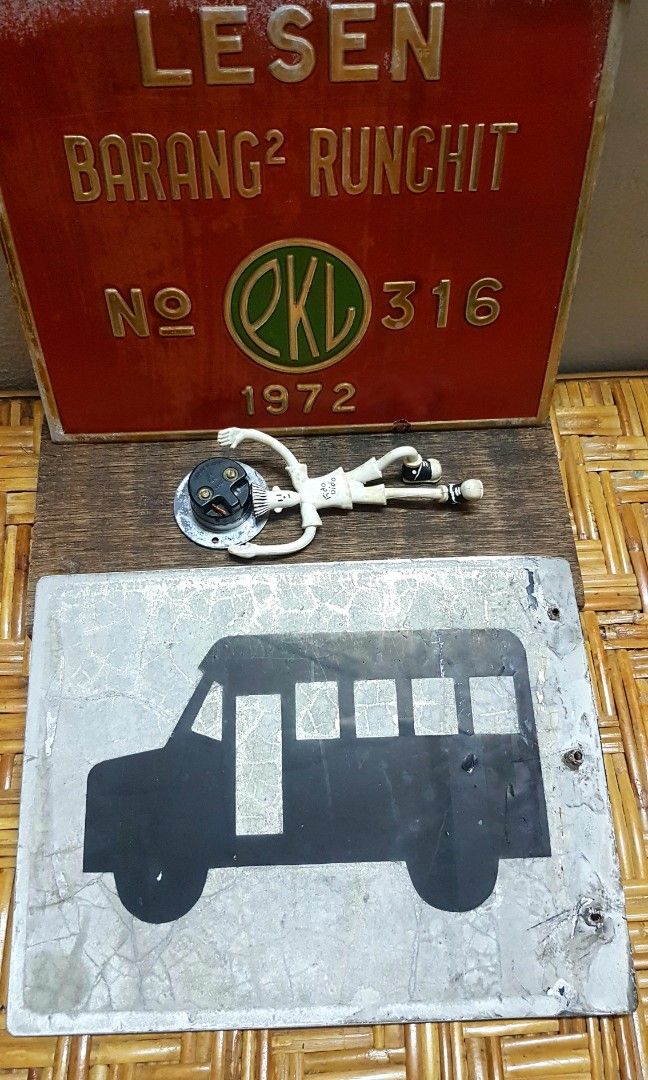 Vintage Bus Sign + Bus Bell Push SET, Hobbies & Toys, Collectibles ...