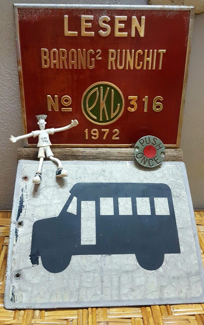 Vintage Bus Sign + Bus Bell Push SET, Hobbies & Toys, Collectibles ...