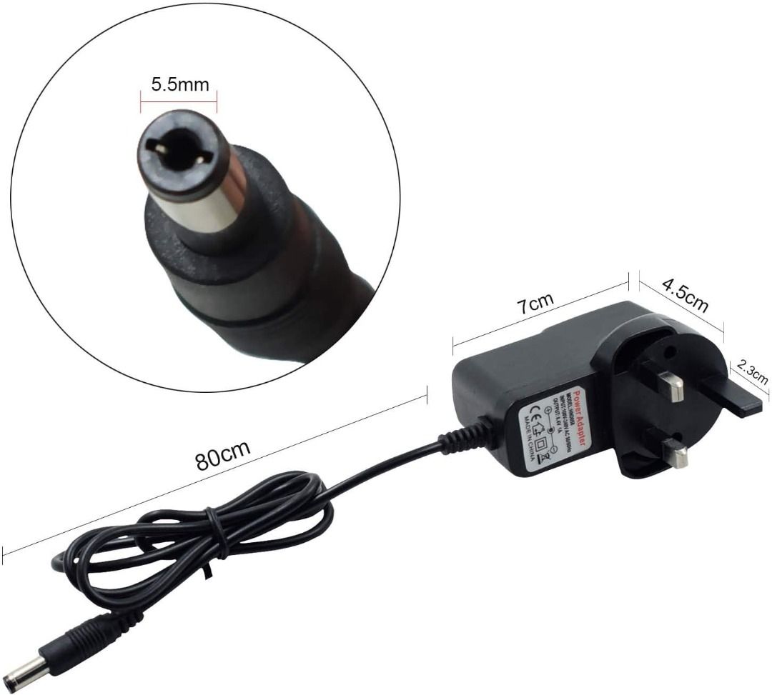 WASAGA Power Adapter AC DC Wall Charger 8.4V 1A (1000mA) for 18650 ...