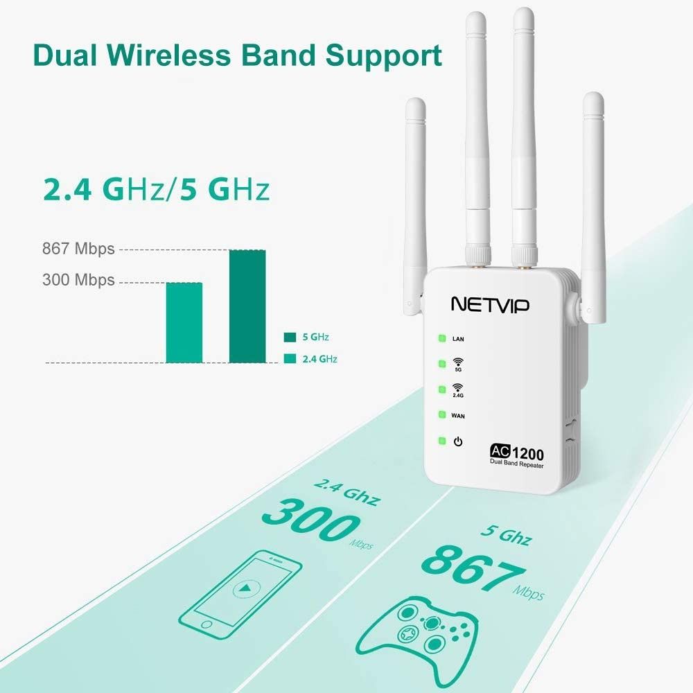 WiFi Booster Range Extender | WiFi Extender Booster AC1200 | Wireless ...