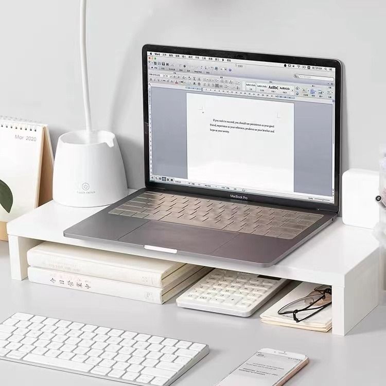 Wooden Monitor Riser Stand Ergonomic Laptop Stand Desktop Storage ...