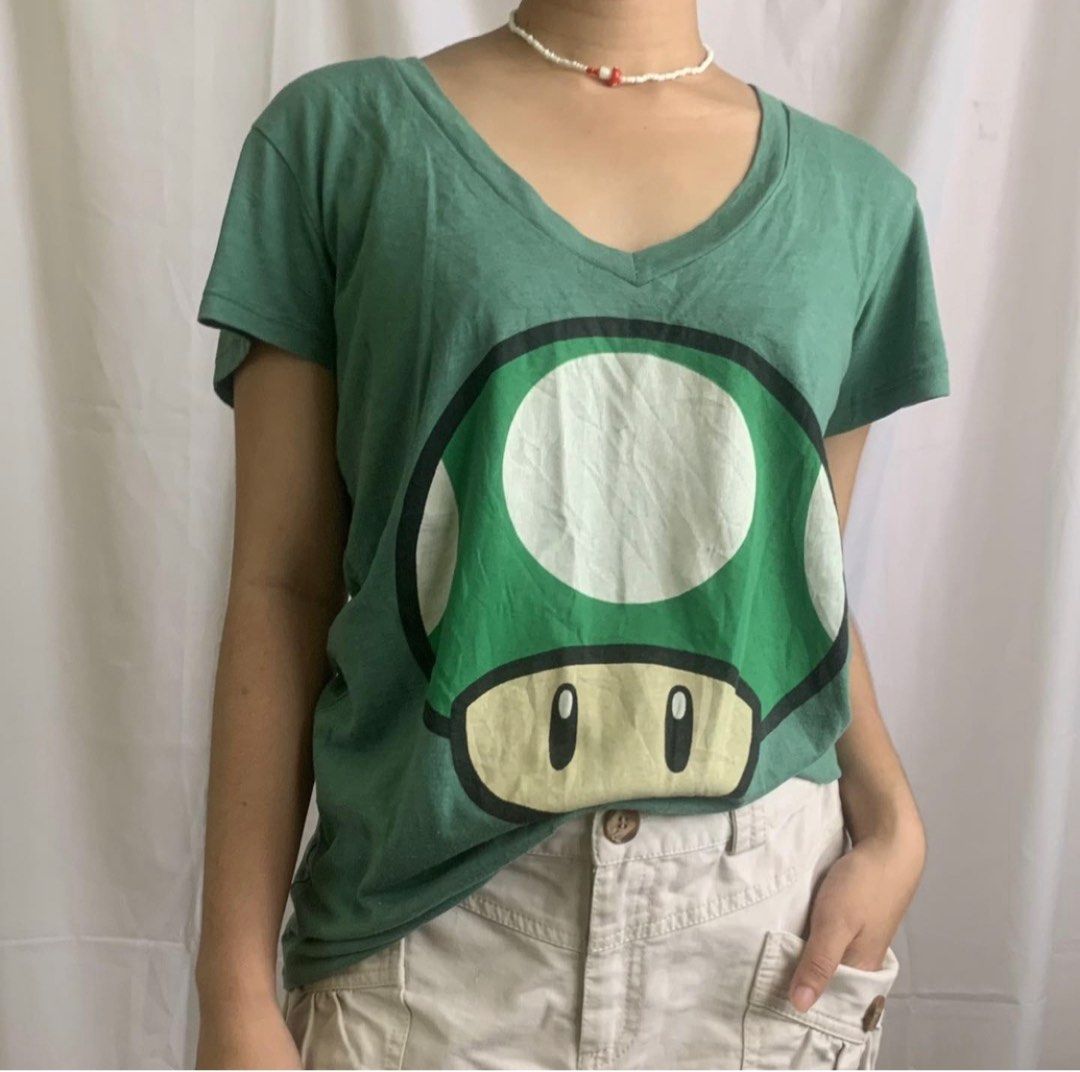 y2k super mario 1-up mushroom tee shirt, Women's Fashion, Tops, Shirts ...