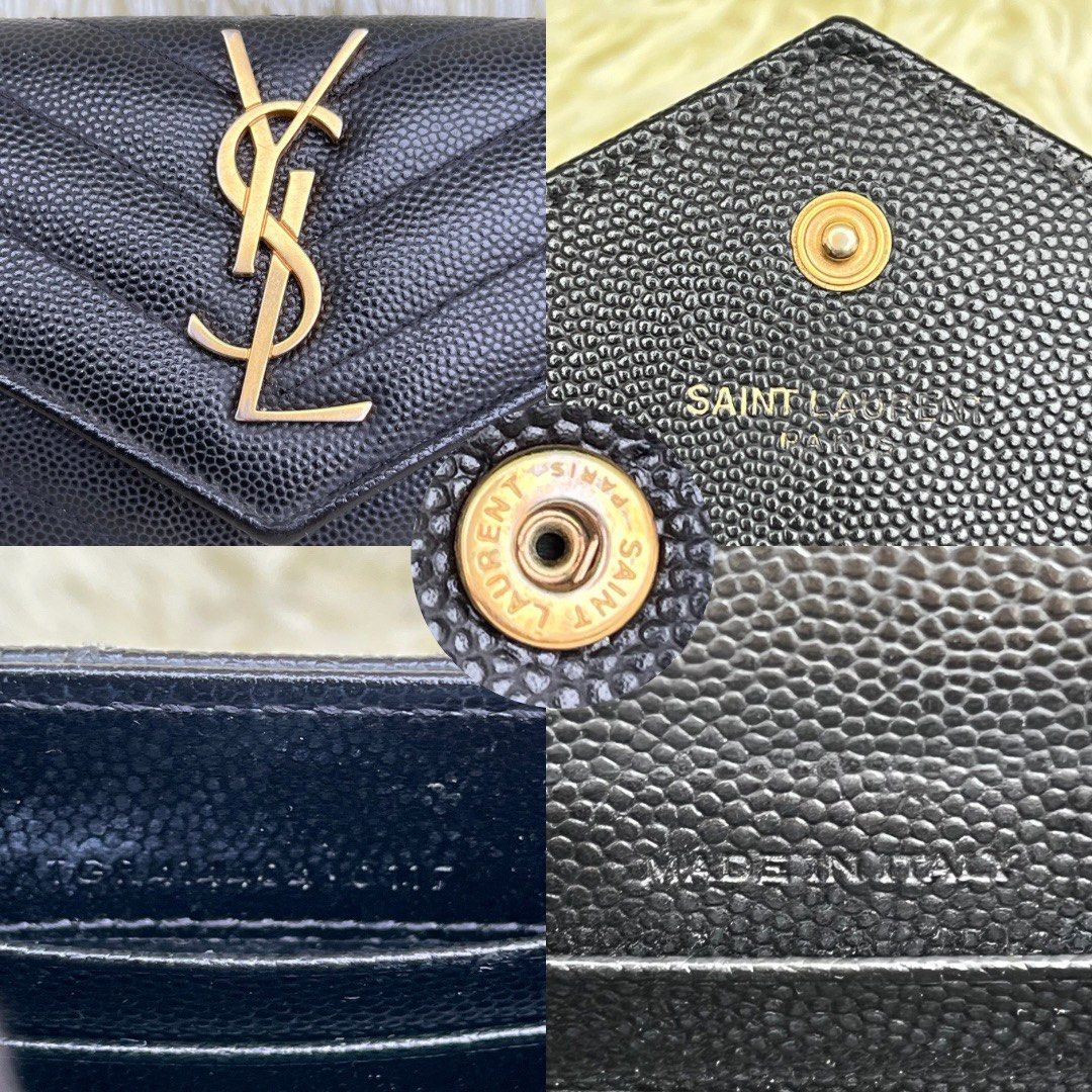 YSL Compact Wallet / Card Holder GHW, Luxury, Bags & Wallets on Carousell