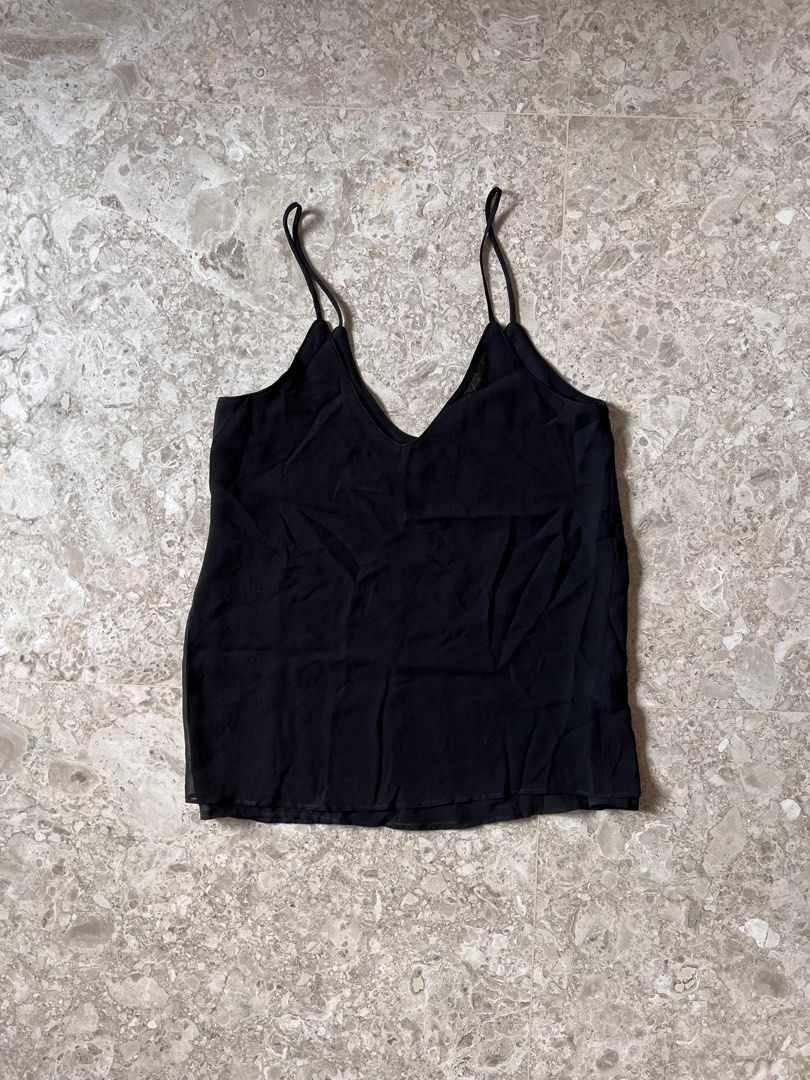 Zara Basic Black Strappy Top, Women's Fashion, Tops, Blouses on Carousell