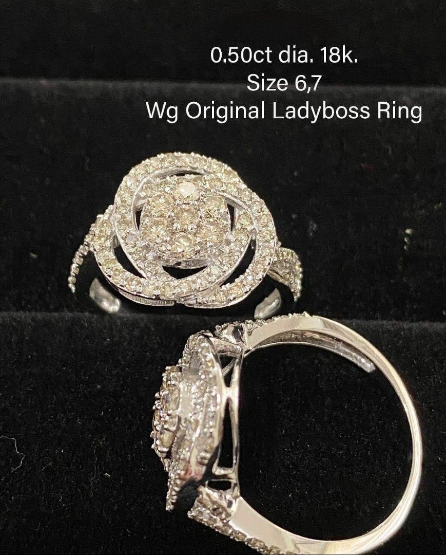 0.50 Carat Natural Diamond in 18K YG/WG Original Lady Boss Ring, Women ...