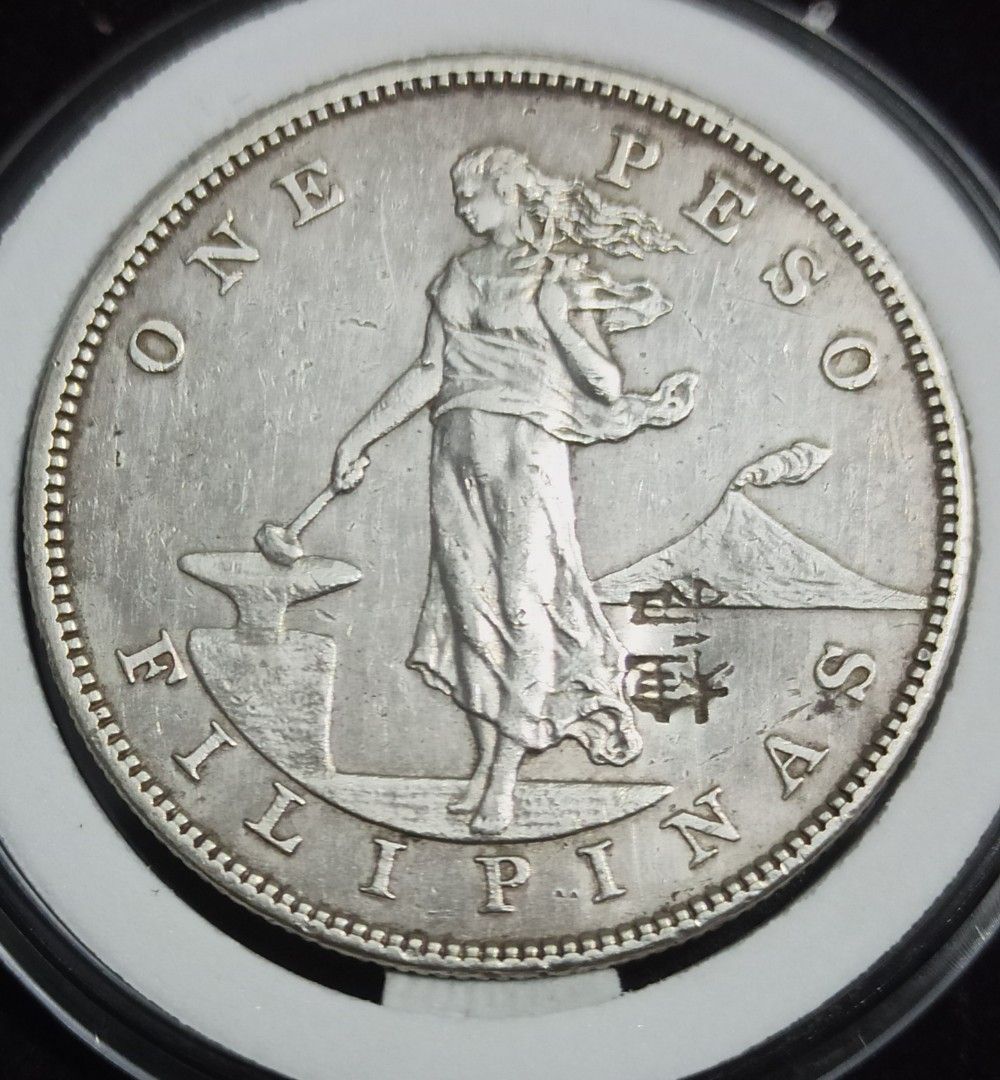 1903 S USPI ONE PESO w Chopmark MAR-19, Hobbies & Toys, Memorabilia ...