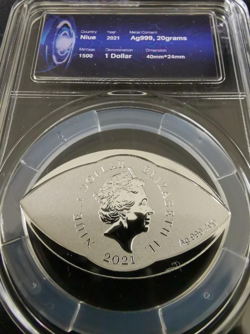 2021 Niue Sky-Eye Eye shaped 20 g Silver Colorized Proof $1 Coin ...
