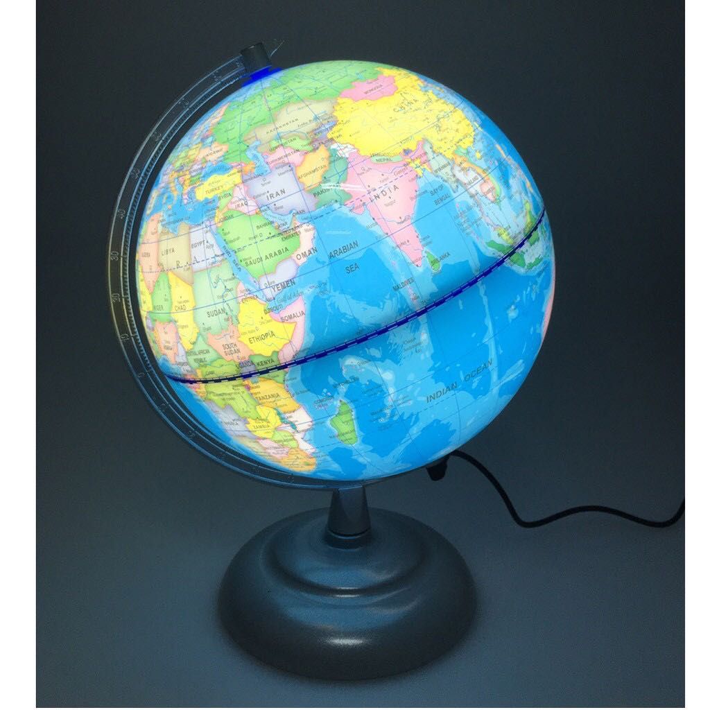 20cm Metal Base Globe World Map with light, Furniture & Home Living ...