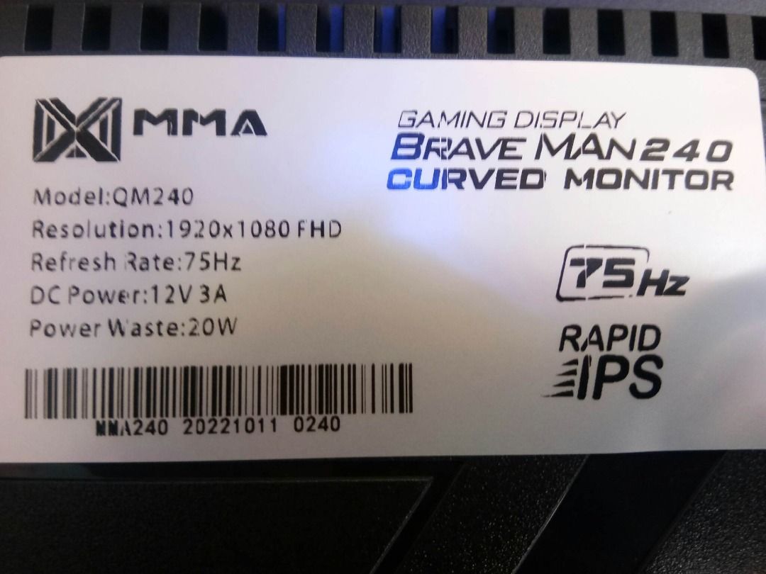 24 WIDE IPS FRAMELESS SEMI CURVED MMA MONITOR, Computers & Tech, Parts ...