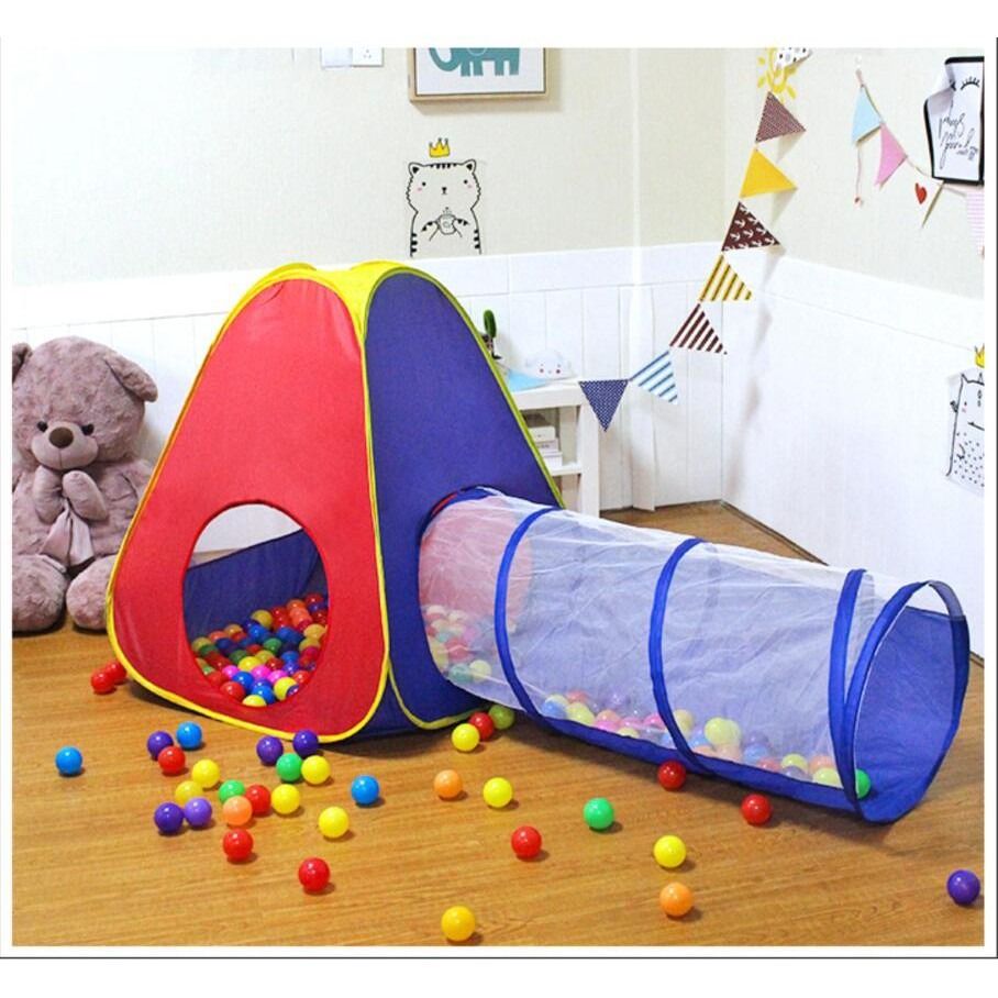 2 Piece Kids Pop Up Play Tent (Tunnel+tent)and Crawl Tunnel Children ...