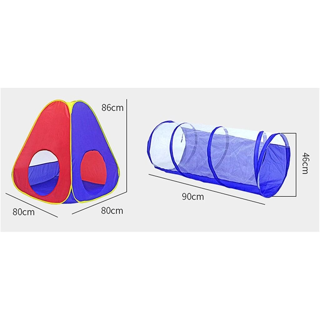2 Piece Kids Pop Up Play Tent (Tunnel+tent)and Crawl Tunnel Children ...