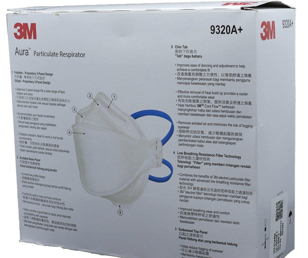 3M Respirator 9320+ mask AUTHENTIC, Health & Nutrition, Face Masks ...