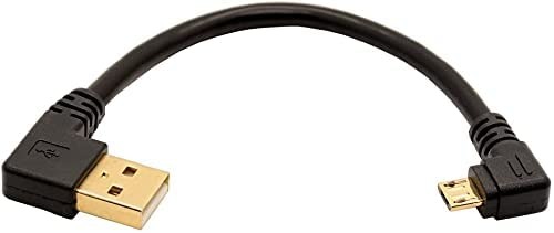90 Degree USB 2.0 to Micro USB B Male Cable Gold Plated Right Angle ...