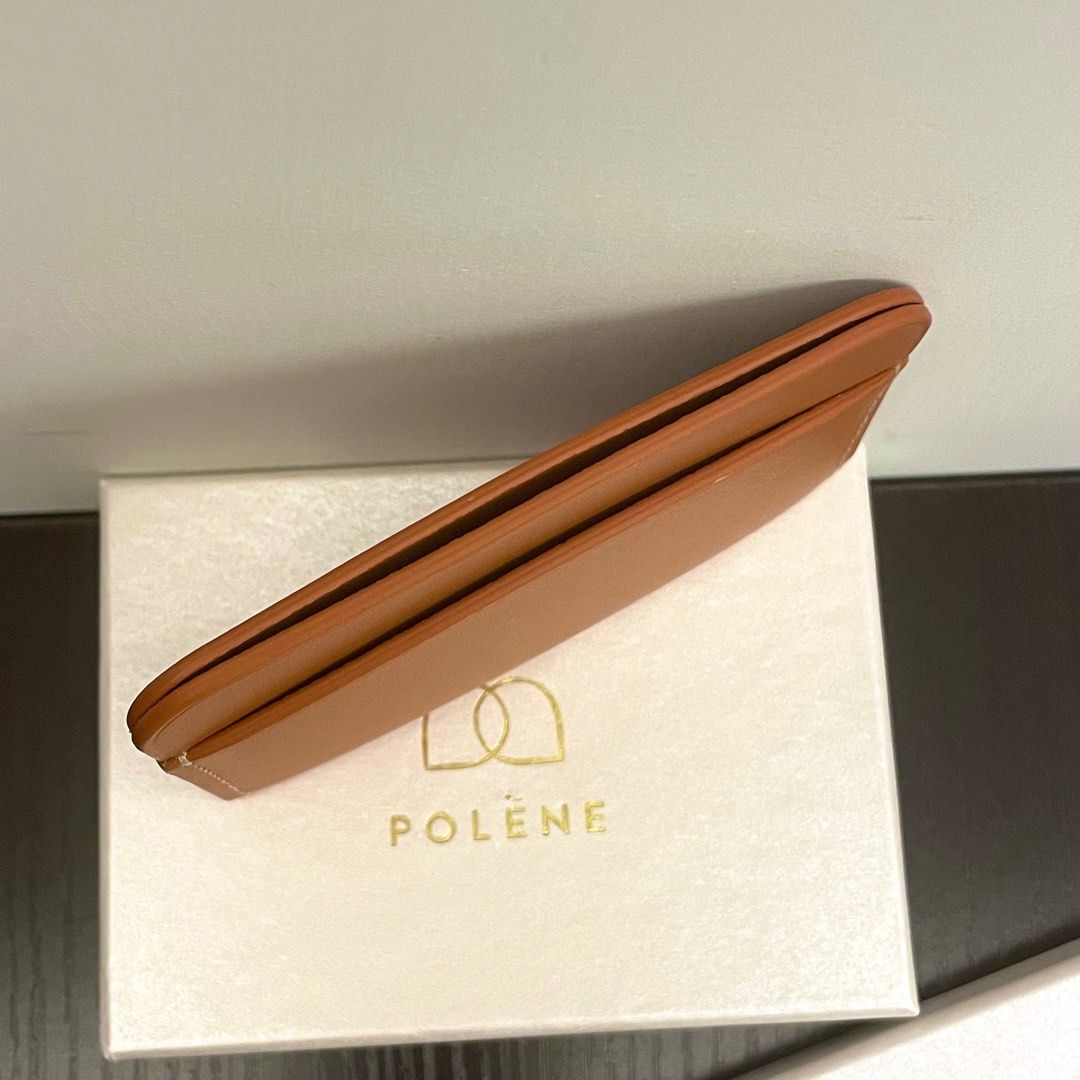 全新連盒全皮 Polene Polène Plain Logo Card Holder (原價 €60/ ard $520), 女裝, 手袋及 ...