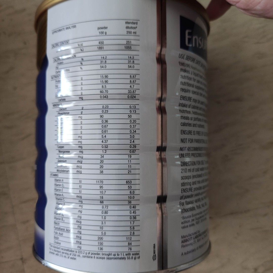 ABOTT ENSURE Powder Vanilla 850g, Health & Nutrition, Health Supplements, Health Food, Drinks ...