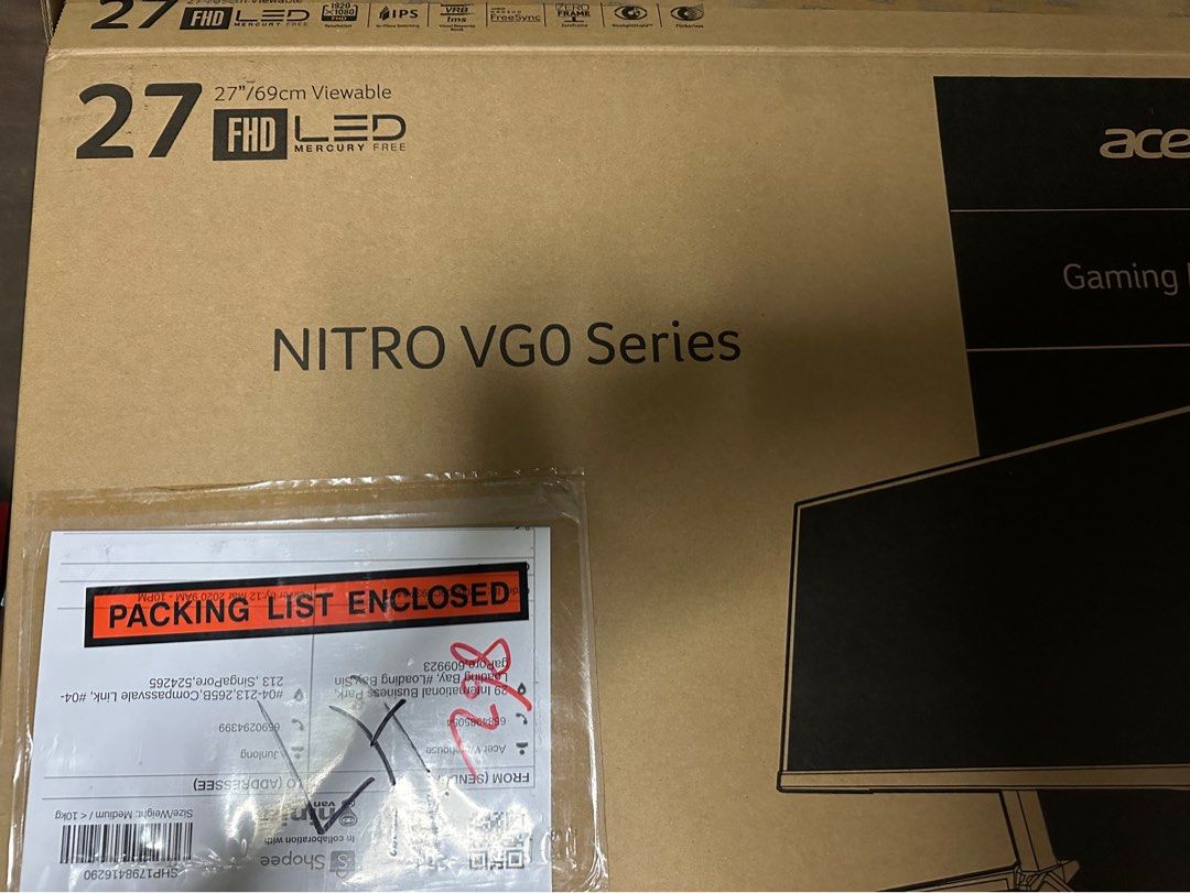 Acer Nitro VG270 27-inch FHD IPS Gaming Monitor, Computers & Tech ...