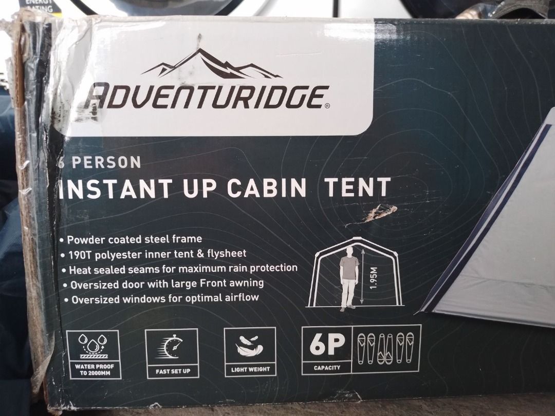 Adventuridge 6 Person Instant Up Camping Tent, Sports Equipment, Hiking ...