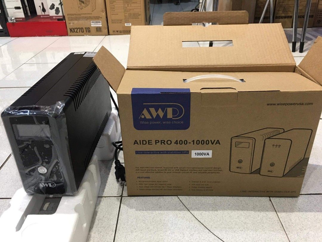 AWP AID1000 Pro LCD UPS 1000VA/600W, Computers & Tech, Parts ...
