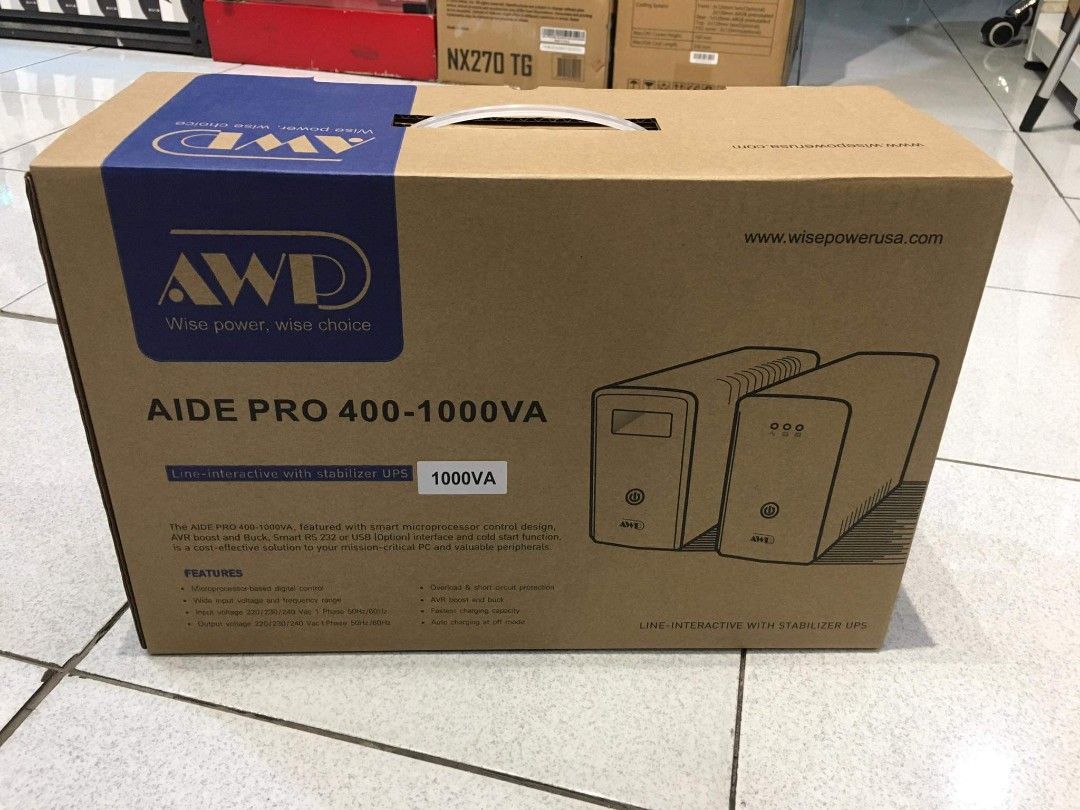 AWP AID1000 Pro LCD UPS 1000VA/600W, Computers & Tech, Parts ...