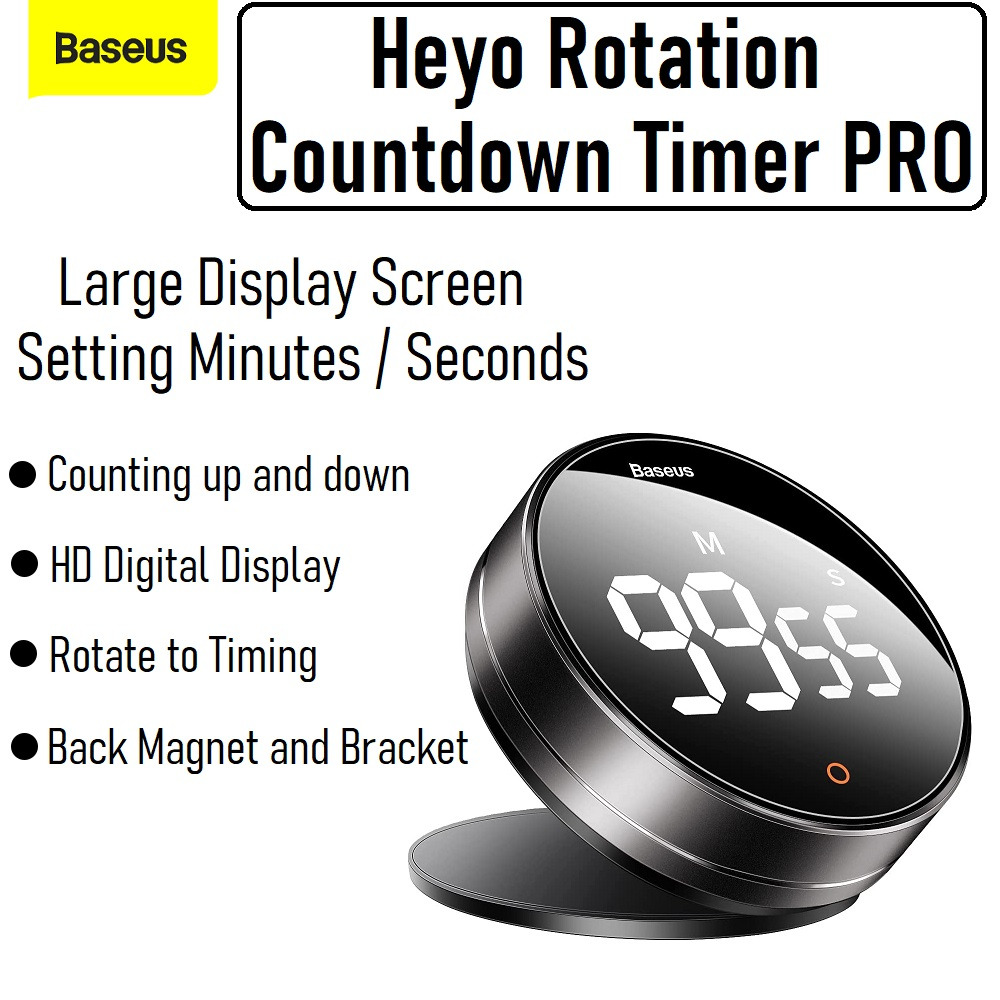 Baseus Heyo PRO Magnetic Digital LED Rotation Countdown Timer Large ...