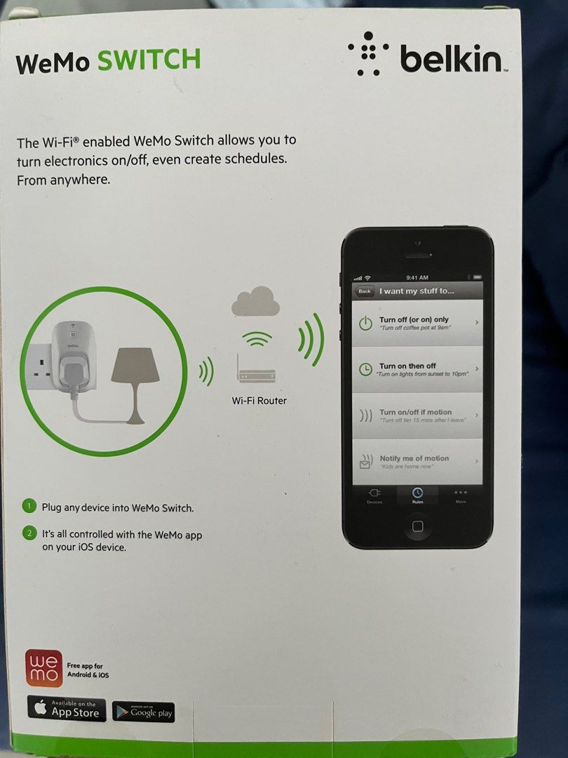 Belkin WeMo Switch Wifi Home Remote, TV & Home Appliances, Electrical, Adaptors & Sockets on ...