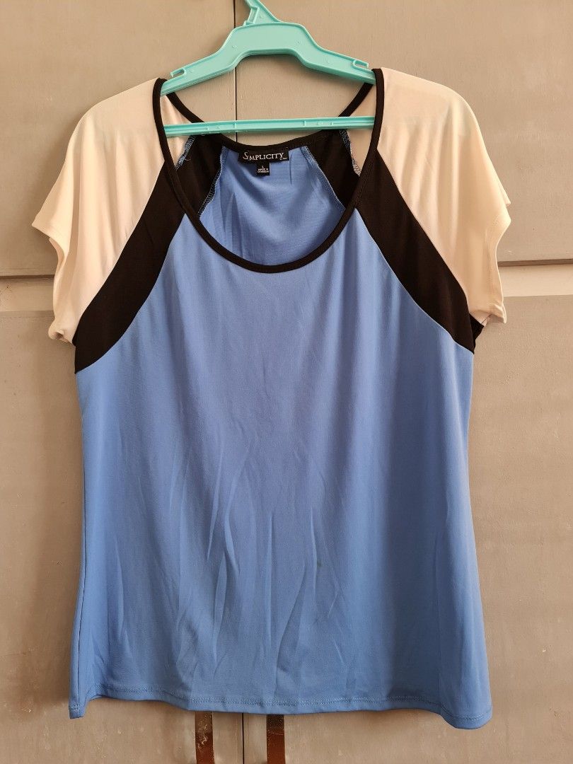 Black and Blue Blouses, Women's Fashion, Tops, Blouses on Carousell