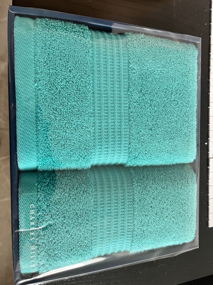 Brand new Charles Mullen blue towel set, Furniture & Home Living ...