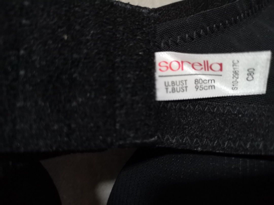 Sorella black bra C80 with under wired * BRAND NEW, Women's Fashion ...