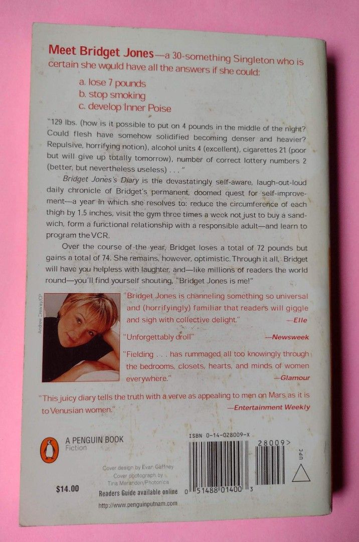 Bridget Jones Diary By Helen Fielding,265 Pages,Sotfbound, Hobbies ...