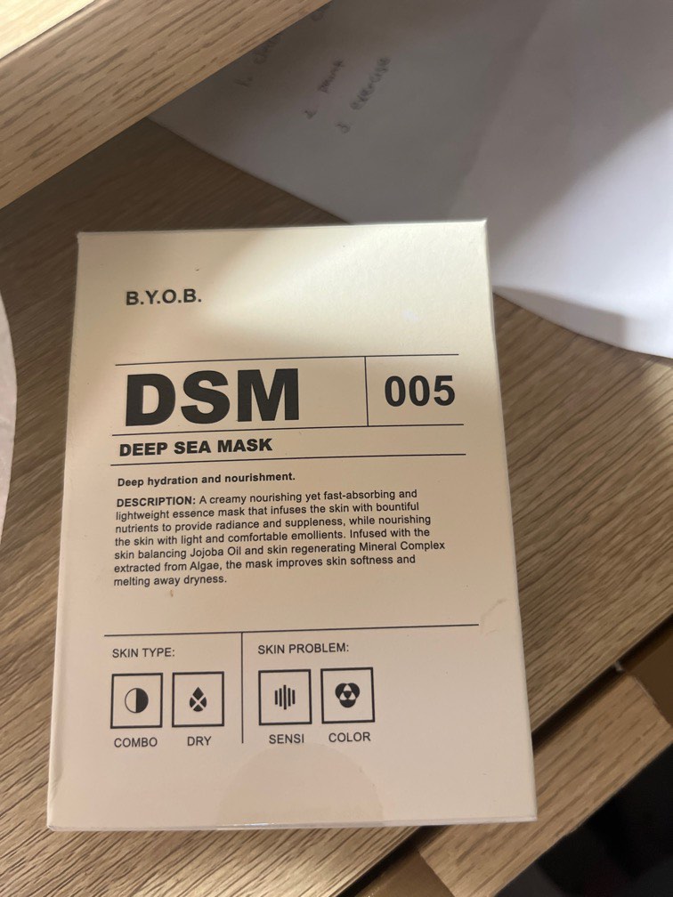 BYOB Dsm deep sea mask, 美容＆化妝品, 健康及美容 - 皮膚護理, 面部 - 面部護理 - Carousell