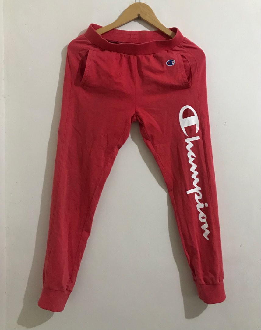 Champion script jogger pants, Men's Fashion, Bottoms, Joggers on Carousell