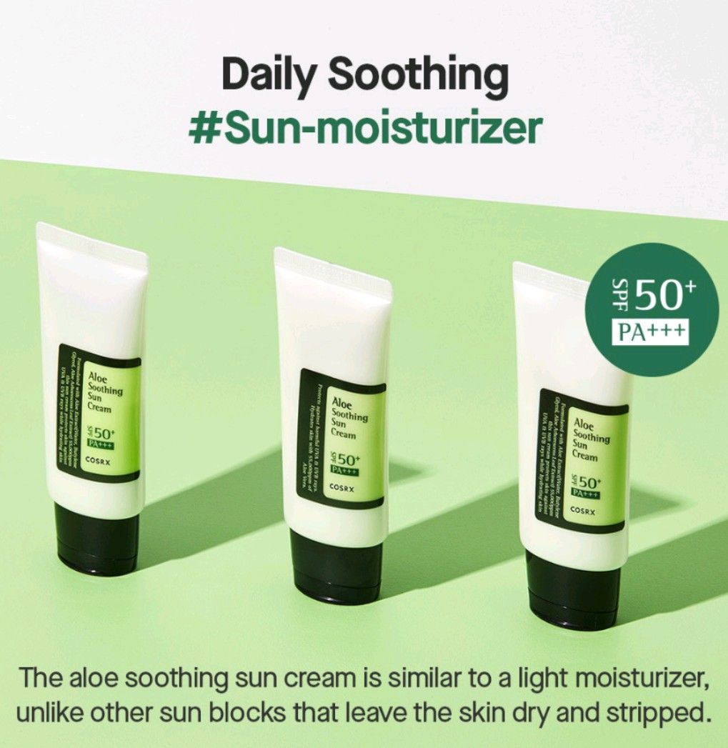 Cosrx aloe soothing sunscreen SPF 50 PA+++, Beauty & Personal Care ...