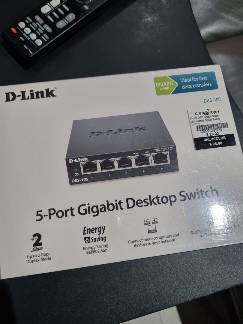 D link 5 port gigabit desktop switch, Computers & Tech, Parts ...