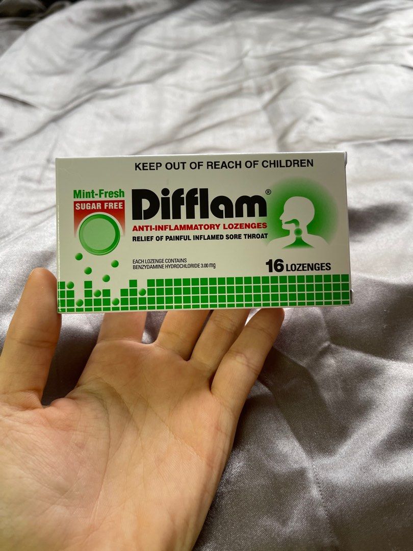 Difflam Lozenges Mint, Food & Drinks, Other Food & Drinks on Carousell
