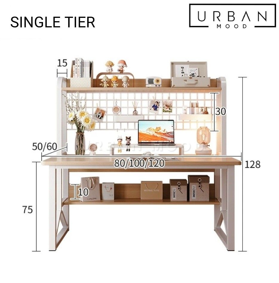 FOCAL Modern Study Table With Shelf, Furniture & Home Living, Furniture ...