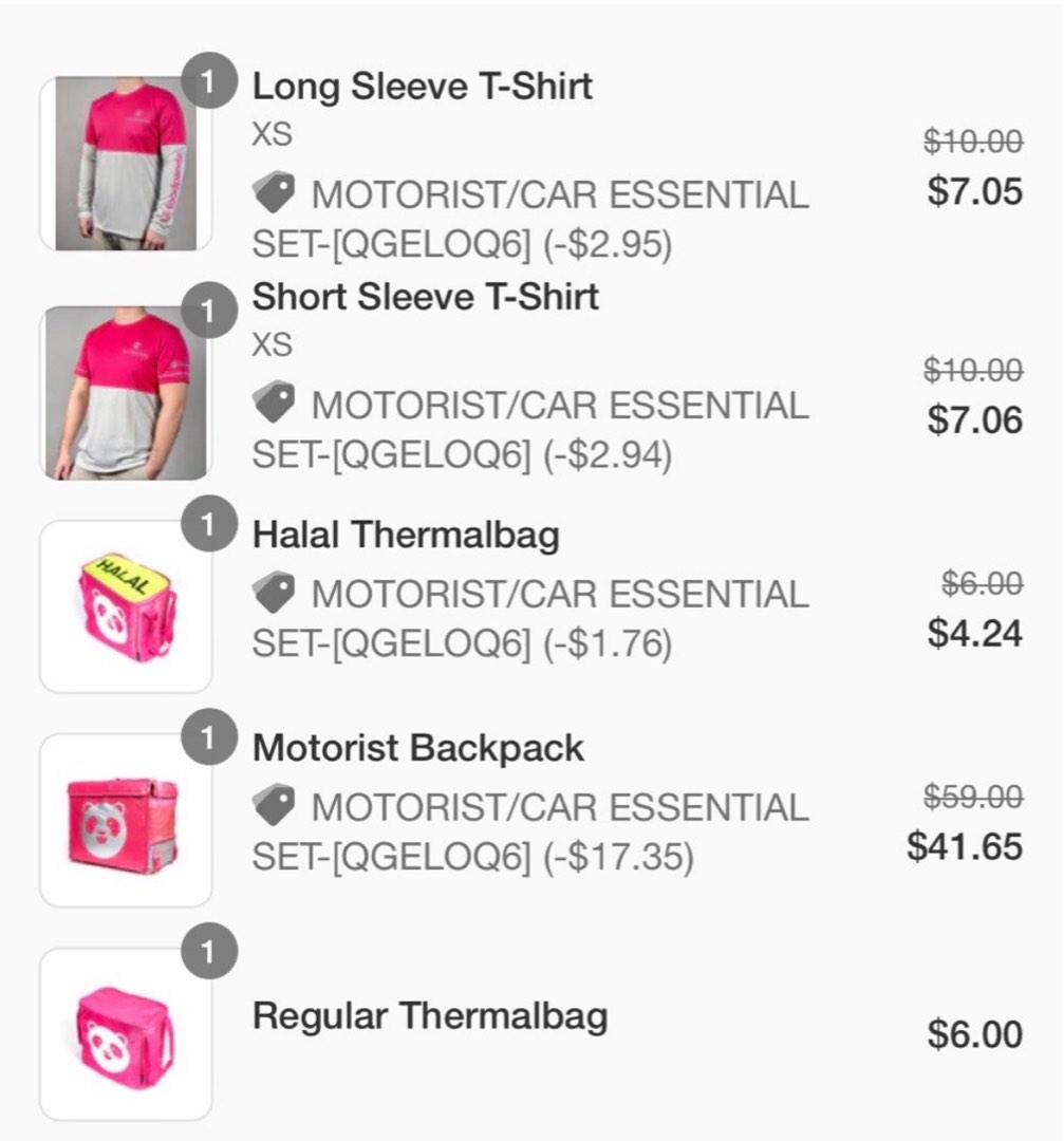 foodpanda rider/car essentials set, Motorcycles, Motorcycle Accessories ...