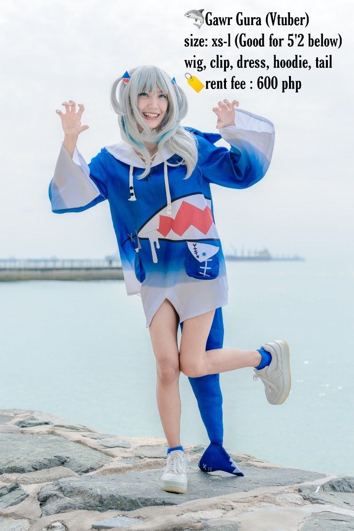 Gawr Gura Cosplay Costume for rent, Women's Fashion, Dresses & Sets ...