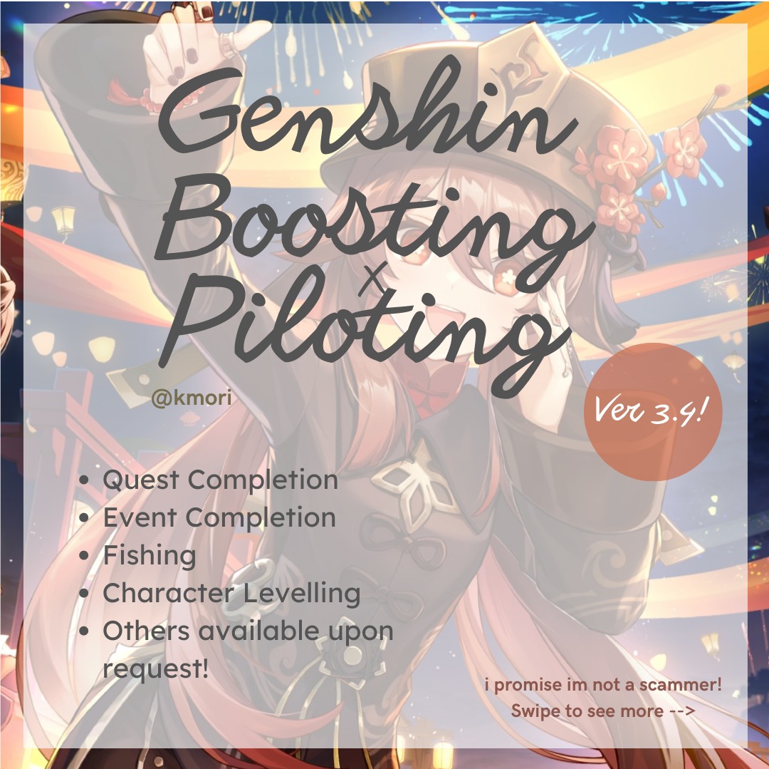 Genshin Boosting/Piloting/Helper Service [Account Maintenance/Fishing ...