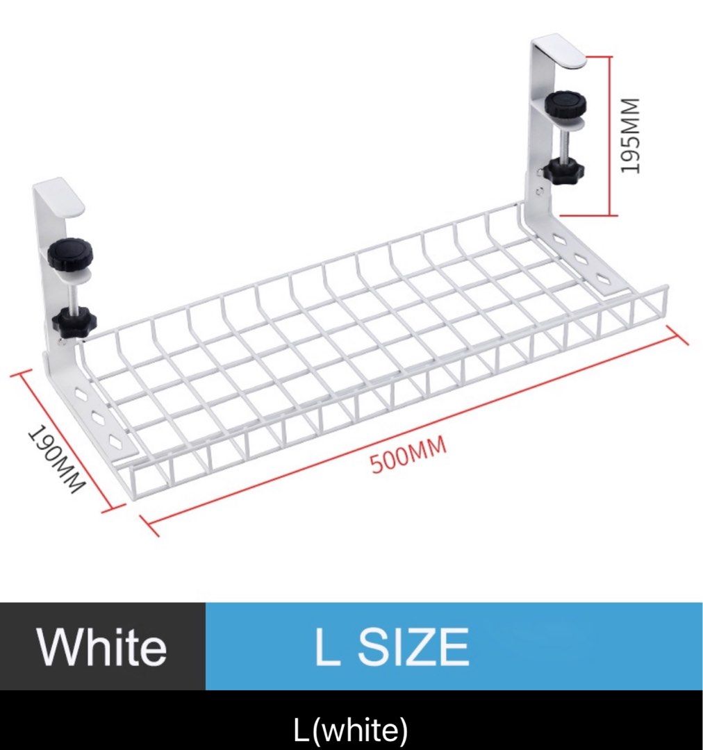 50mm Home Office Wire Organizer desk Under Table Hanging Rack Cable ...