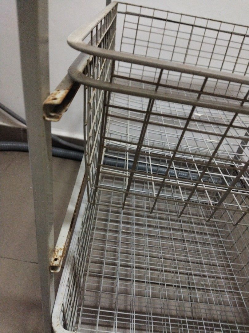 IKEA metal basket rack, Furniture & Home Living, Furniture, Shelves ...