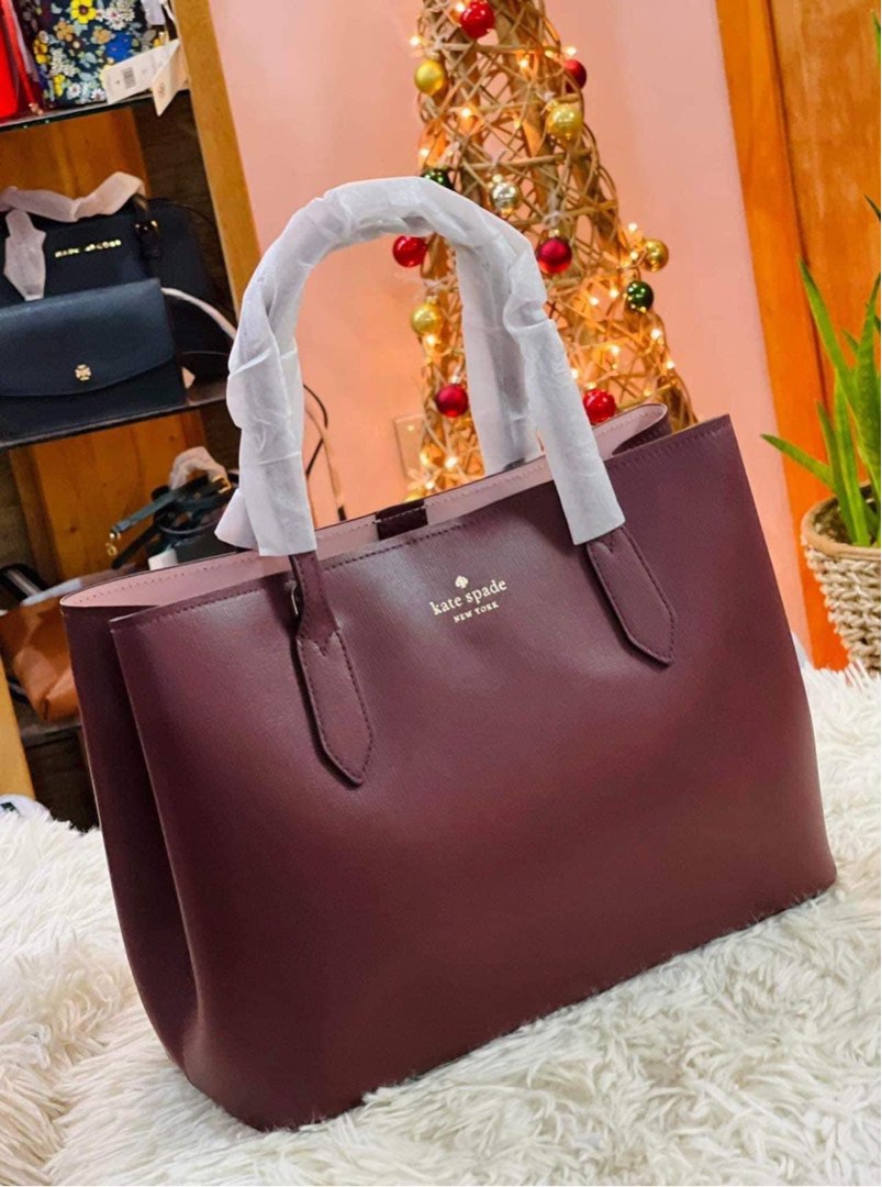 Kate Spade Harper Triple Compartment Satchel Crossbody Cherrywood ...