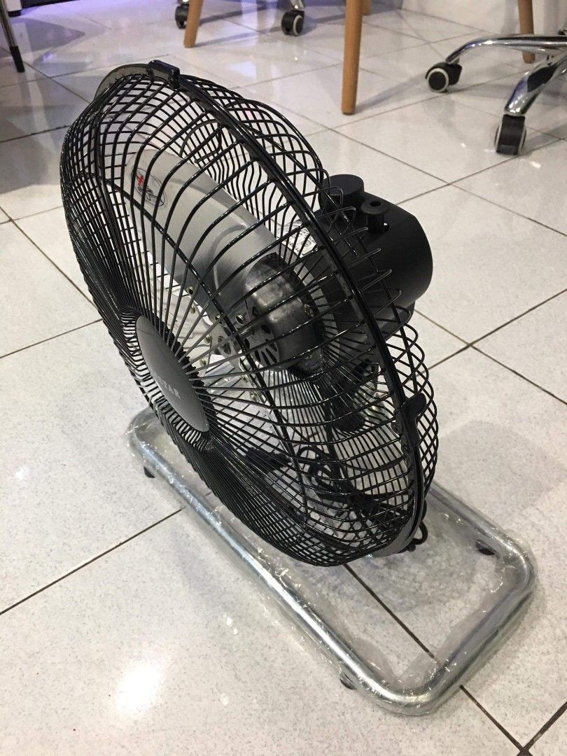 KLESTAR 11" Industrial Ground Fan Metal Blade Black GFS11, Furniture ...