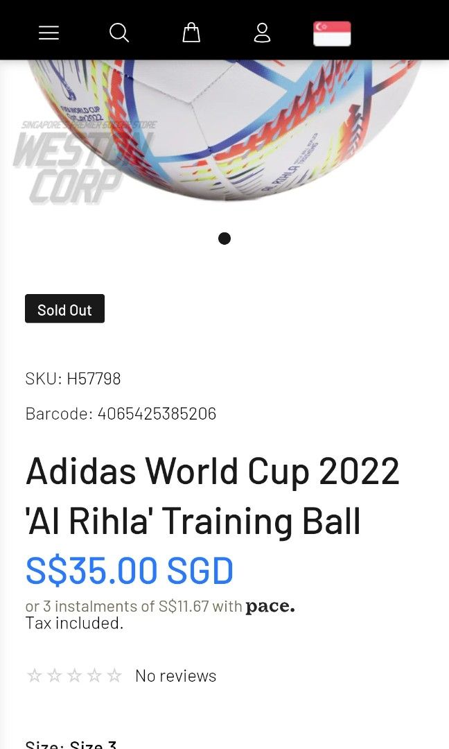LAST ONE adidas Al Rihla Training World Cup 2022 Football Soccer Ball ...