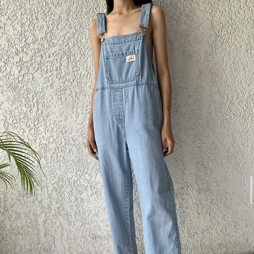 light wash denim overalls, Women's Fashion, Dresses & Sets, Jumpsuits ...