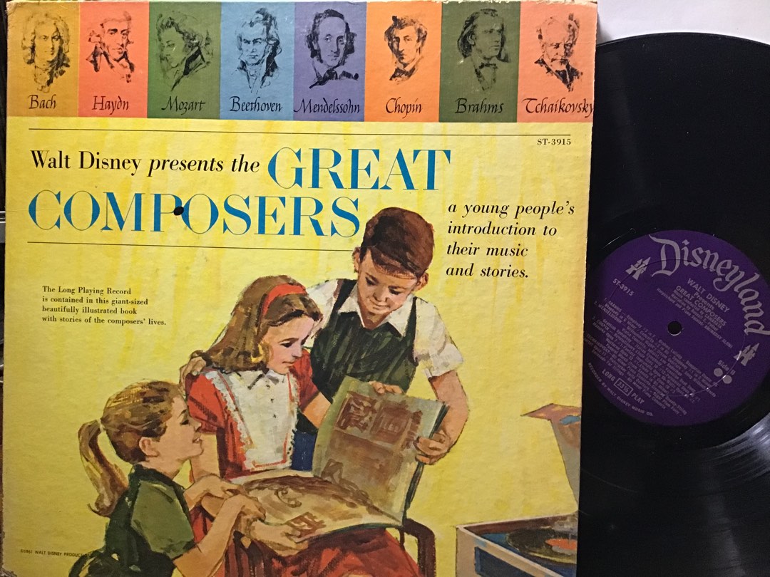 LP Disney presents The Great Composers - Beethoven Bach Mozart OOP USA ...