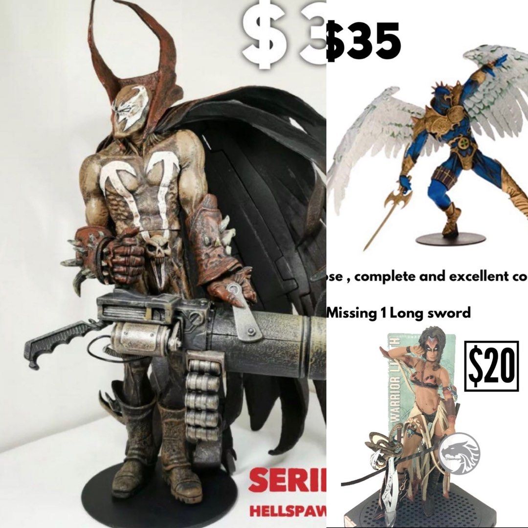 McFarlane Spawn 25 34 Hell Spawn Hellspawn 2 | Redeemer | Warrior Lilith Figure | Black Manga ...