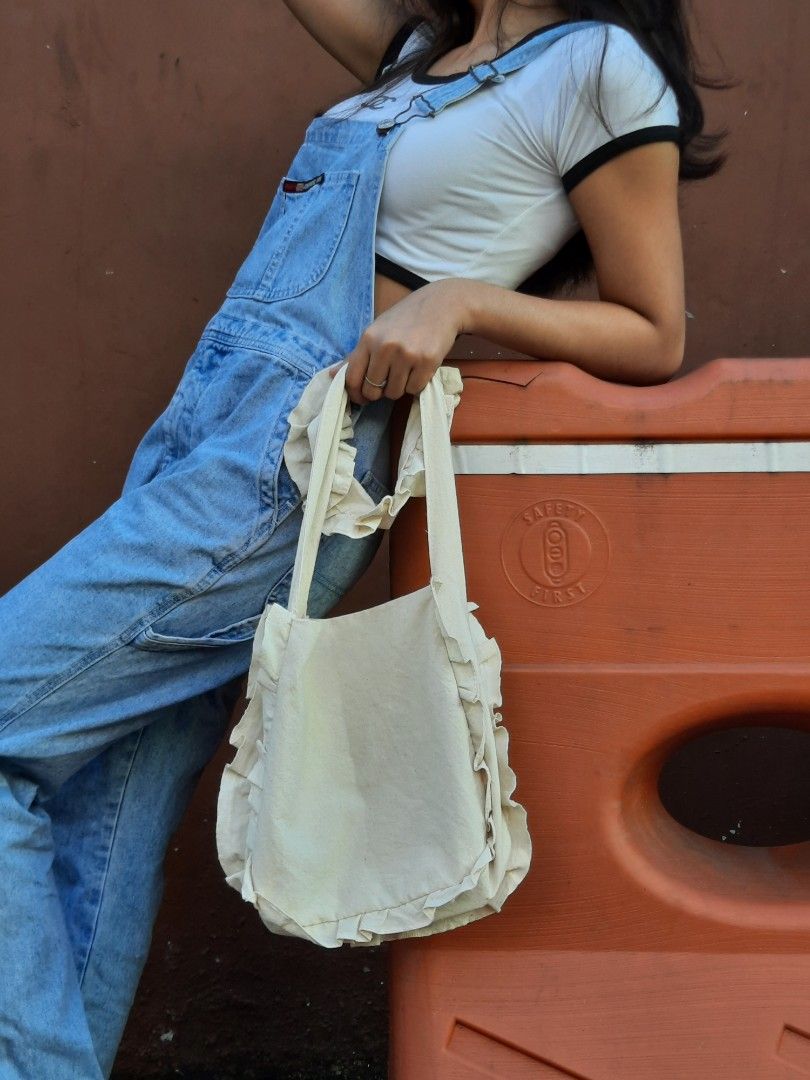 Minimalist ruffles bag, Women's Fashion, Bags & Wallets, Tote Bags on ...